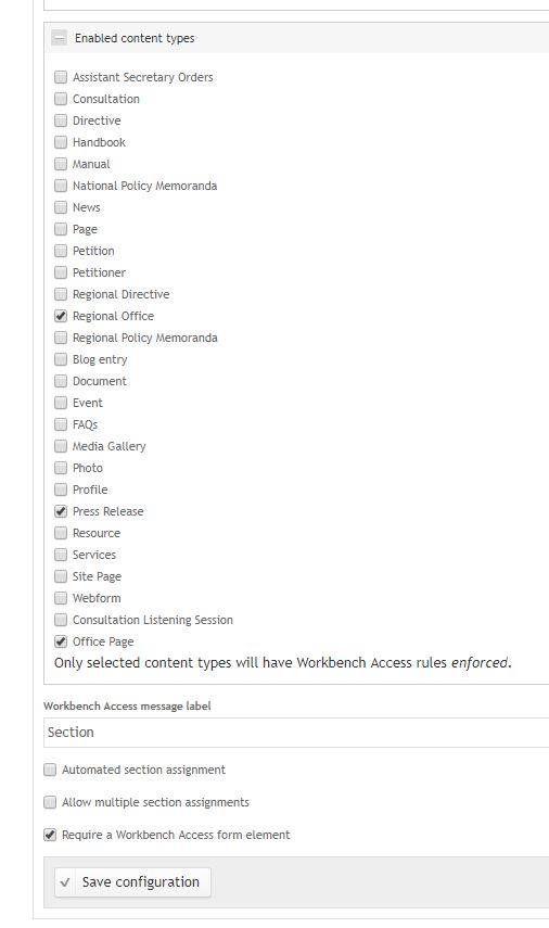 Workbench Access I do not see within admin/content the 'Set editorial section' option [#2895338 ...